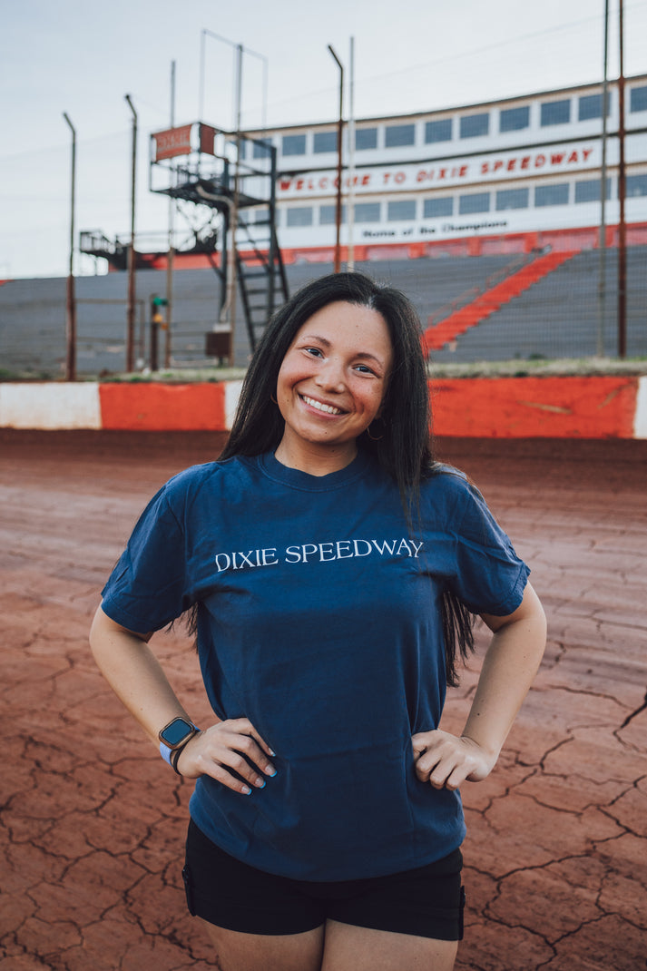 Dixie Speedway Race Track Tee Seafoam Navy Blue – Dixie Speedway ...