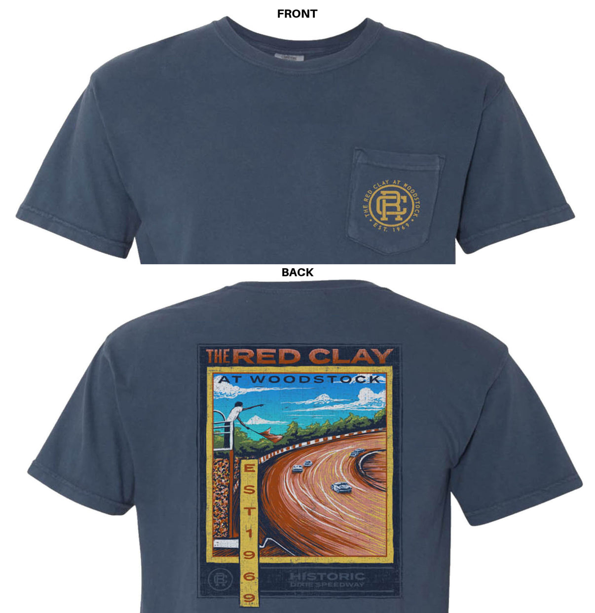 Dixie Speedway Race Track Mural Tee in Blue – Dixie Speedway Merchandise